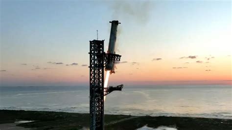 Moment Spacex Successfully Catches Returning Rocket Booster News Uk