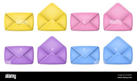 3d Mail Envelope Icon Set Vector Illustration Eps 10 Stock Vector