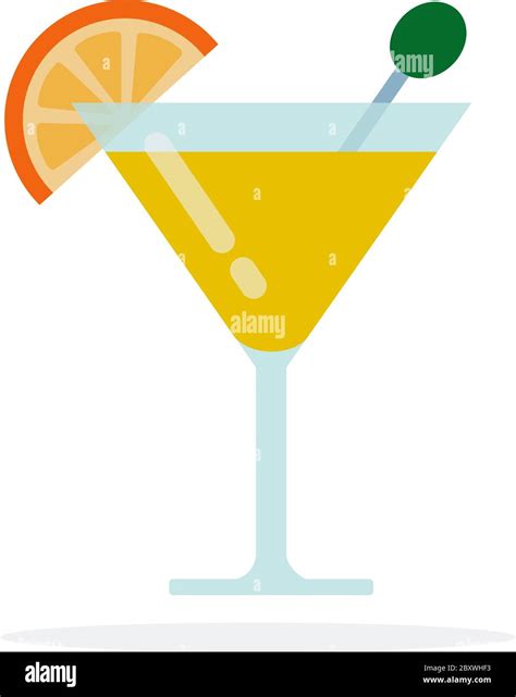 Tropical Cocktail Vector Flat Material Design Isolated Object On White