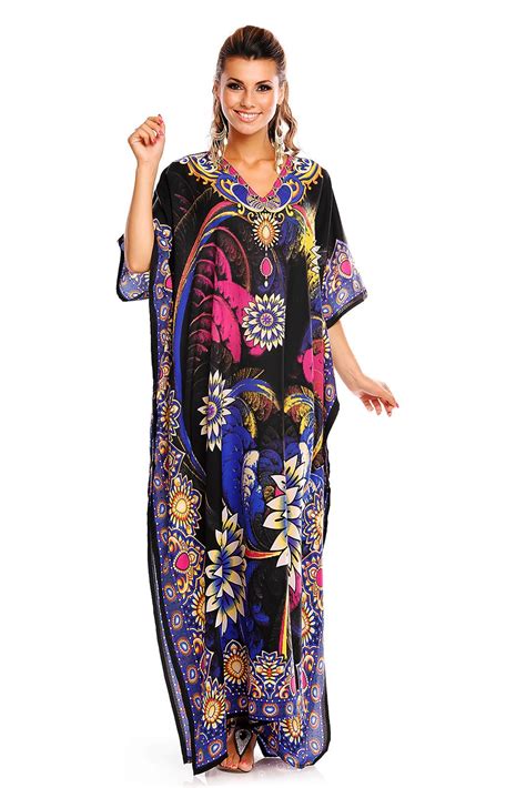 Ladies Floral Oversized Maxi Kimono Kaftan Tunic Kaftan Dress Plus Size