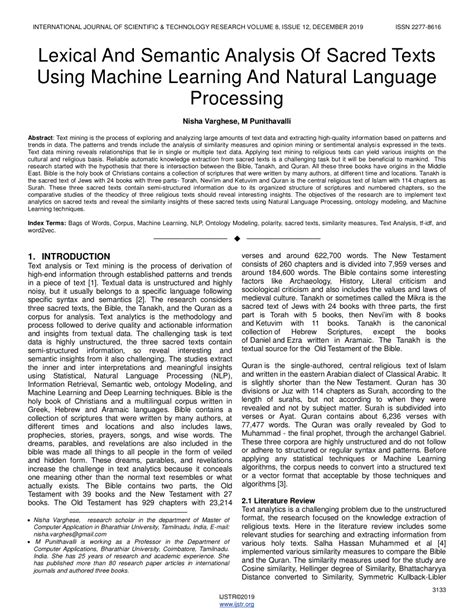 Pdf Lexical And Semantic Analysis Of Sacred Texts Using Machine