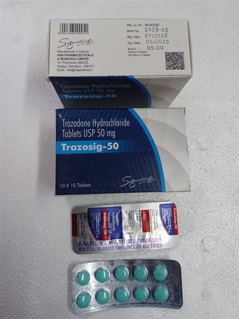 Trazodone Hydrochloride Tablet Strength 50 Mg Signature At Rs 95
