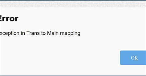 Oracle Apps Solutions Ff Exception In Trans To Main Mapping
