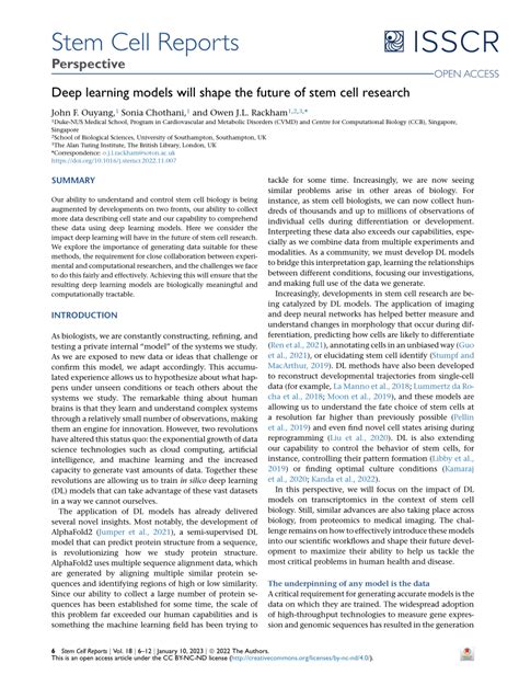 PDF Deep Learning Models Will Shape The Future Of Stem Cell Research