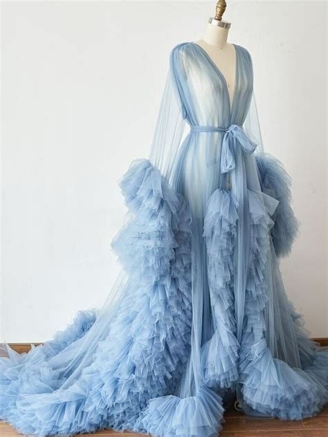 Women Sexy Tulle Maternity Dress Ruffled Robes Maternity Gown For Photo