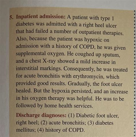 Solved 5 Inpatient Admission A Patient With Type 1