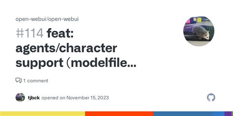 Feat Agentscharacter Support Modelfile Builder · Issue 114 · Open