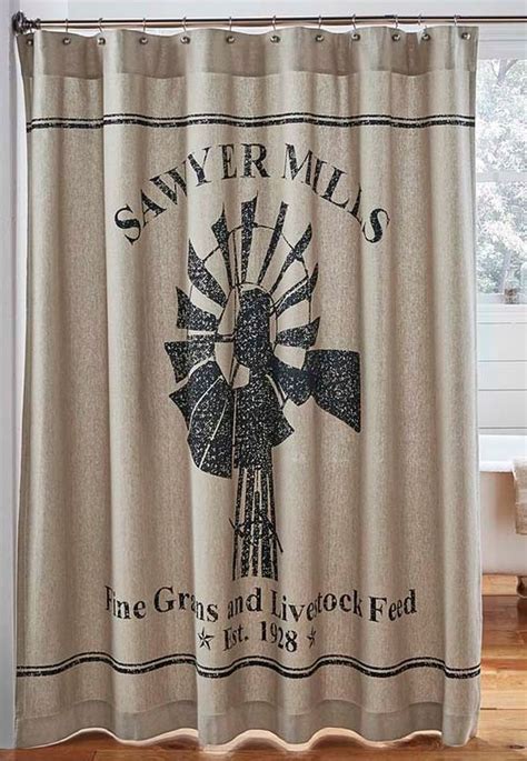 Sawyer Mill Windmill Shower Curtain Allysons Place Primitive Home