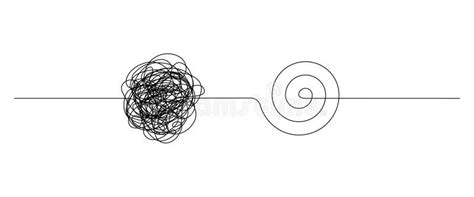 Chaotically Tangled Line And Spiral Knot In Form Of Circle The Concept