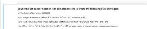 6 use the set builder notation list comprehension