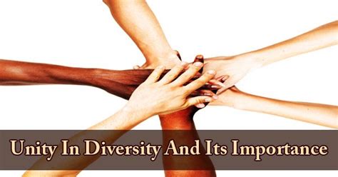 unity in diversity and its importance assignment point