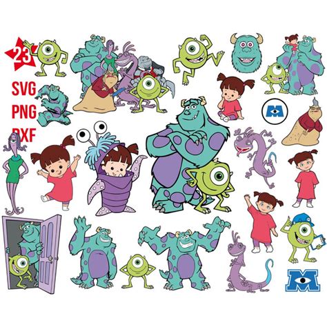 Disney Monsters Inc Svg Mike Wazowski Svg Sulley Svg Boo Inspire