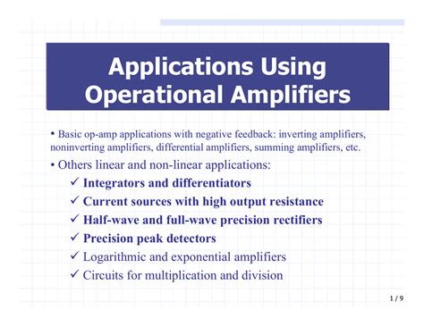 ☑ Integrator Circuit Applications