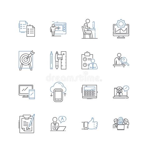 Joint Venture Line Icons Collection Collaboration Partnership
