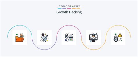 hacking line filled flat 5 icon pack including virus hacker spam