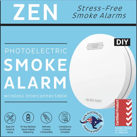 Wireless Interconnected Photoelectric Smoke Alarm With 10 Year Battery