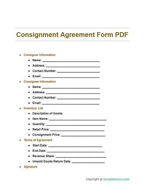 Blank Consignment Note Template Blank Consignment Note Template