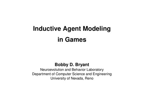 inductive agent modeling in games
