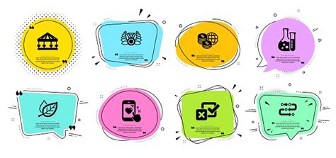 잎 회전 목마 및 화학 실험실 아이콘 세트 세계 돈 방법론 및 체크 박스 표지판 벡터 Championship에 대한 스톡 벡터