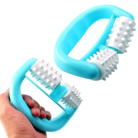 Plastic Double Roller Massager Cellulite Body Leg Abdomen Legs Neck