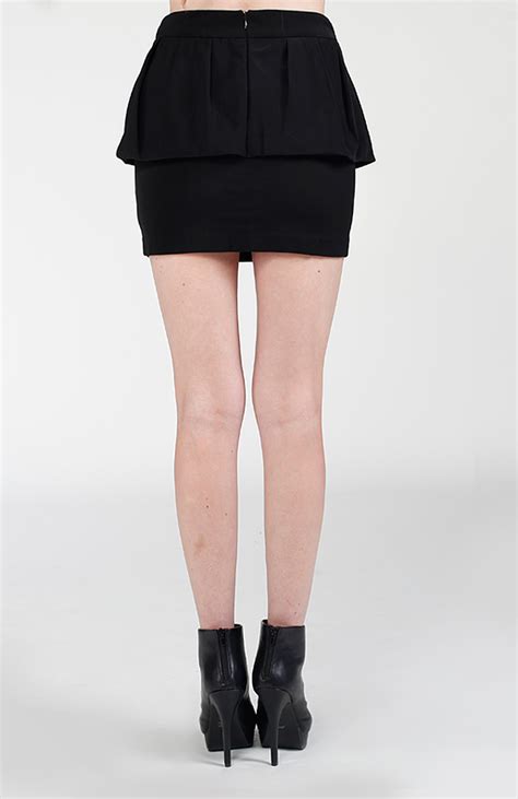 Peplum Mini Skirt In Black Dailylook
