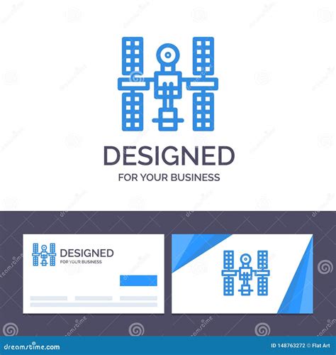 Creative Business Card And Logo Template Complex Orbital Platform Satellite Space Vector