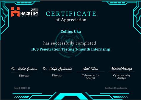 I Have Successfully Completed My Internship At Hacktify Cyber Security