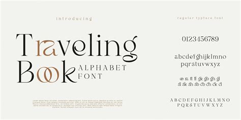 우아한 패션과 최소한의 현대 세리프 알파벳 글꼴 대문자 및 숫자 글꼴 빅토리아 프리미엄 벡터