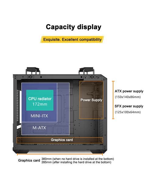 Power Train X300 MINI ITX Handheld Computer Case Glass Side Transparent Case 240 Water Cooled