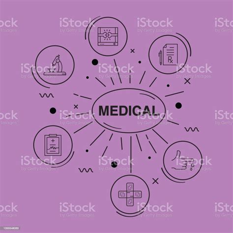 건강 및 의료 관련 프로세스 인포그래픽 템플릿 선형 아이콘이 있는 워크플로 레이아웃입니다 편집 가능한 템플릿입니다 개념에 대한 스톡 벡터 아트 및 기타 이미지 Istock