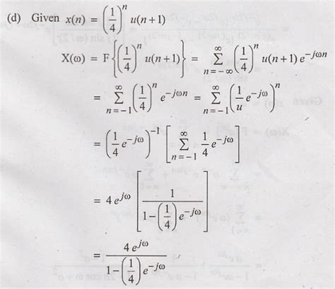 Discrete Time Fourier Transform Dtft