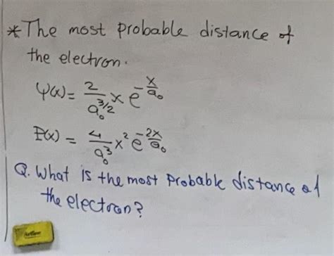 Solved The Most Probable Distance Of The Electron Qw 24