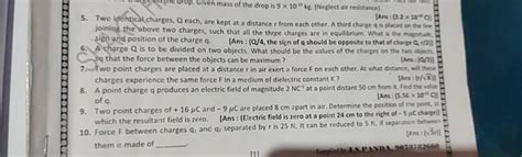 5 Two Identical Charges Q Each Are Kept At A Distance R From Each Othe