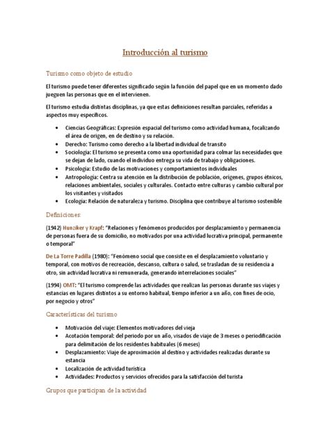 Introducción Al Turismo Pdf Turismo