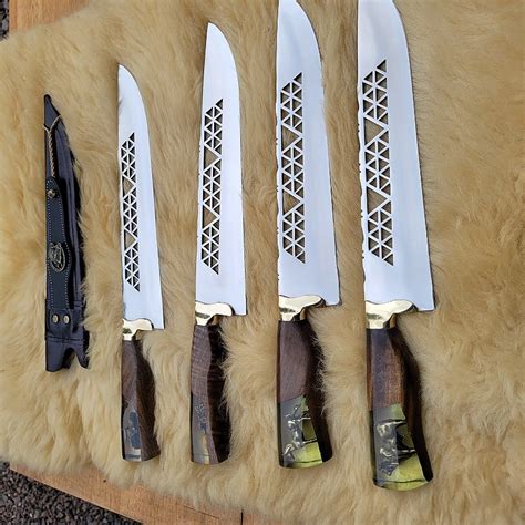 Faca Luxo Com Lamina Trabalhada Com Cabo Hibrido Churrasco Cutelaria E Agronegocio