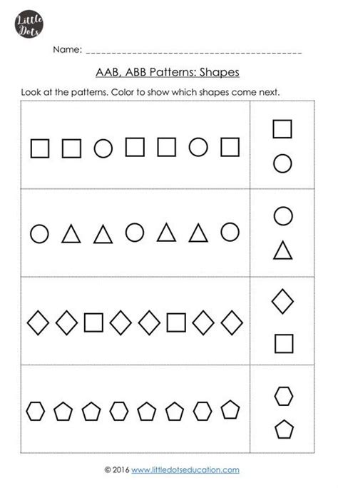 Producto Pattern Worksheets For Kindergarten Ab Pattern Worksheet