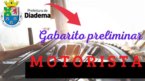 Diadema Saiu Gabarito Preliminar Motorista 41º Edital Colabora Concursos