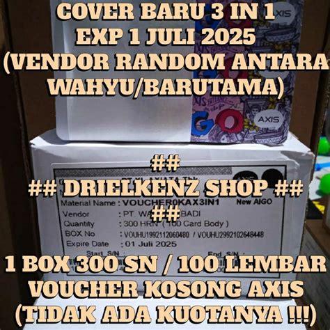 Jual VOUCHER KOSONG AXIS 1 BOX ISI 300 SN VOCER INJECT Dan Shopee