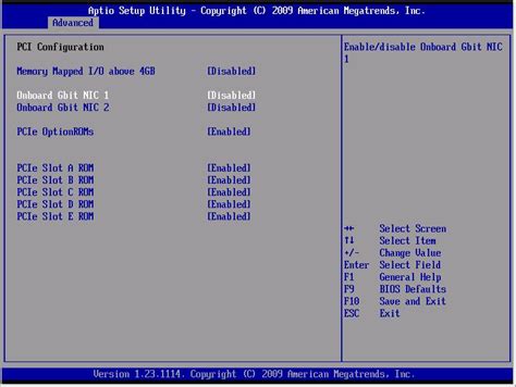 Enable Onboard Ethernet Bios