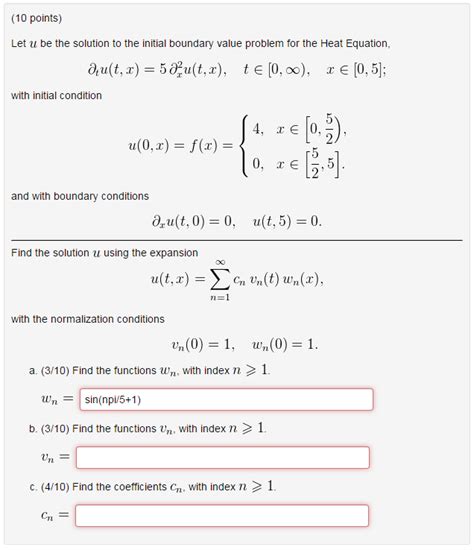Solved Let U Be The Solution To The Initial Boundary Value