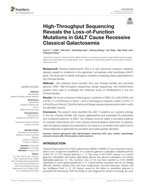 Pdf High Throughput Sequencing Reveals The Loss Of Function Mutations