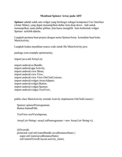 Membuat Spinner Array Pada Adt Pdf