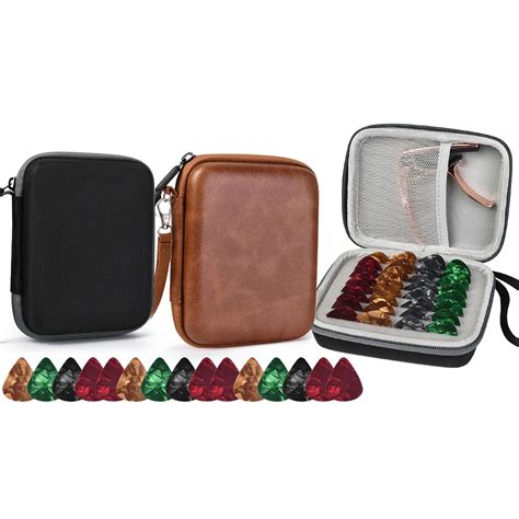 기타 픽 홀더 케이스 박스 하드 Eva 어쿠스틱 일렉트릭 기타 픽 홀더 케이스 박스 15pcs Plectrums 악기 부품