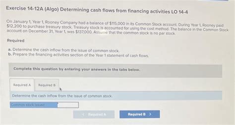 solved exercise 14 12a algo determining cash flows from