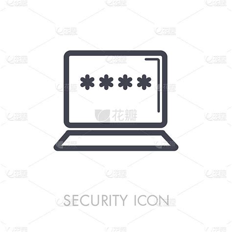 带有密码通知和锁定图标的笔记本电脑