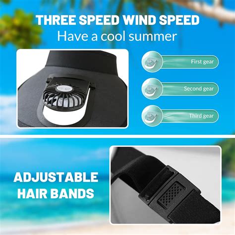 AMLESO Sun Visor Hat With Fan Fan Visor Hat Summer Cooling India Ubuy