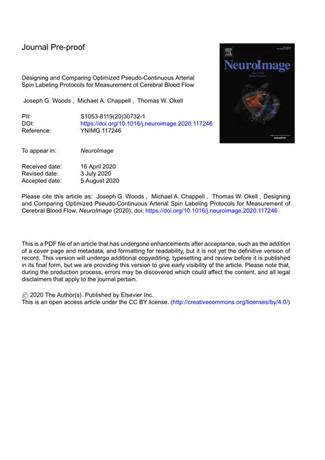 Pdf Designing And Comparing Optimized Pseudo Continuous Arterial Spin