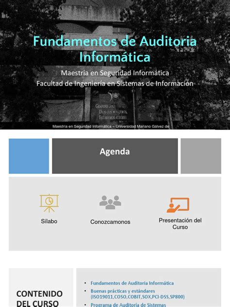 Clase 1 Fundamentos De Auditoria Pdf La Seguridad Informática