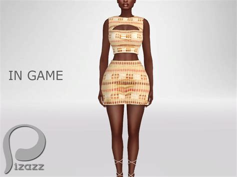 The Sims Resource High Waisted Pattern Skirt