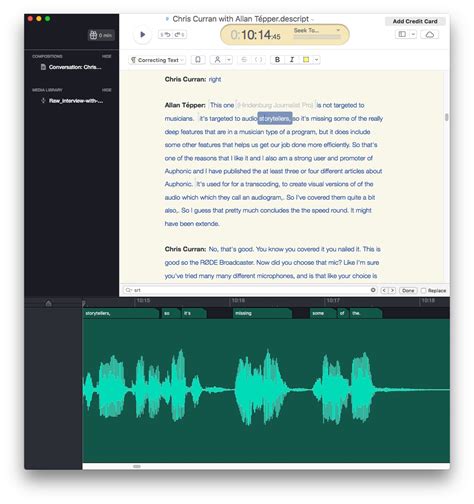 review descript transcription text audio caption subtitle editor by